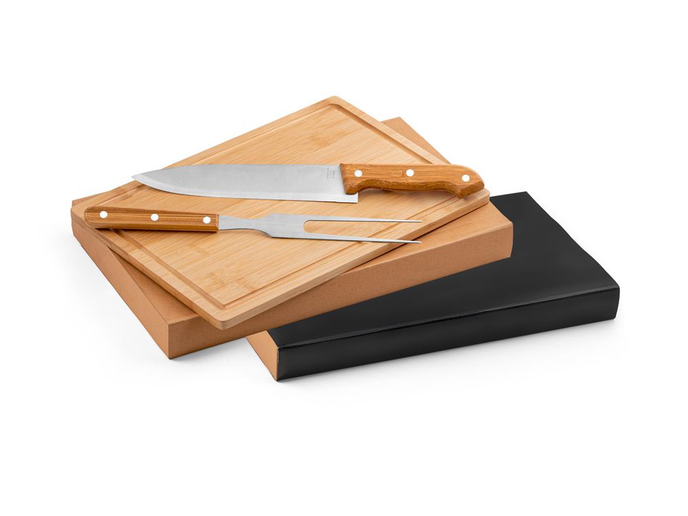 Купить POKE. Набор приборов для барбекю черный, бамбуковая доска 20 х ...